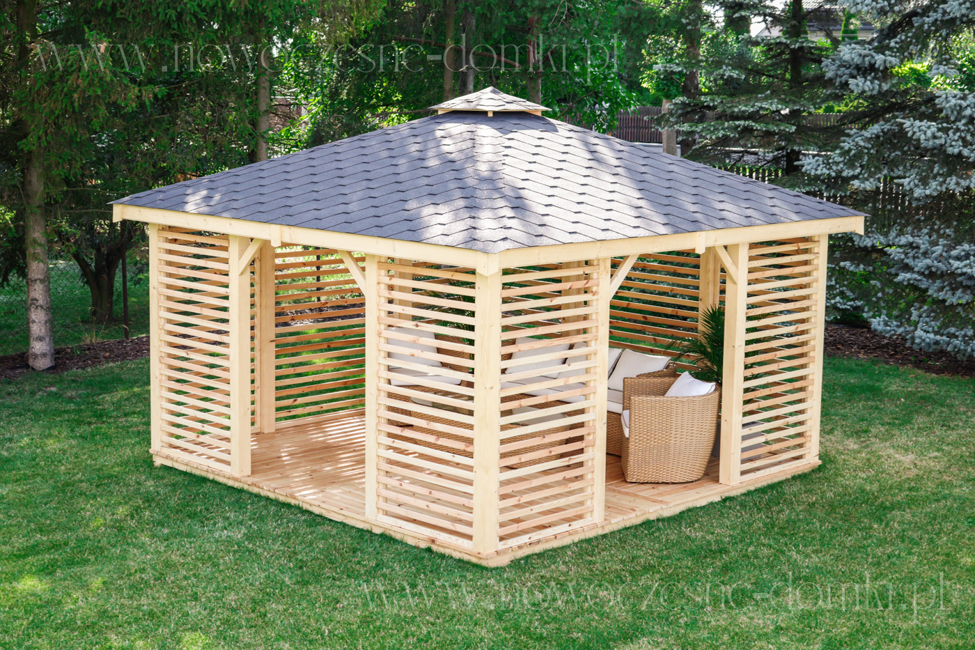 Altana Ogrodowa Milano Wariant 6 (300cm x 300cm) - Nowoczesne-Domki.pl