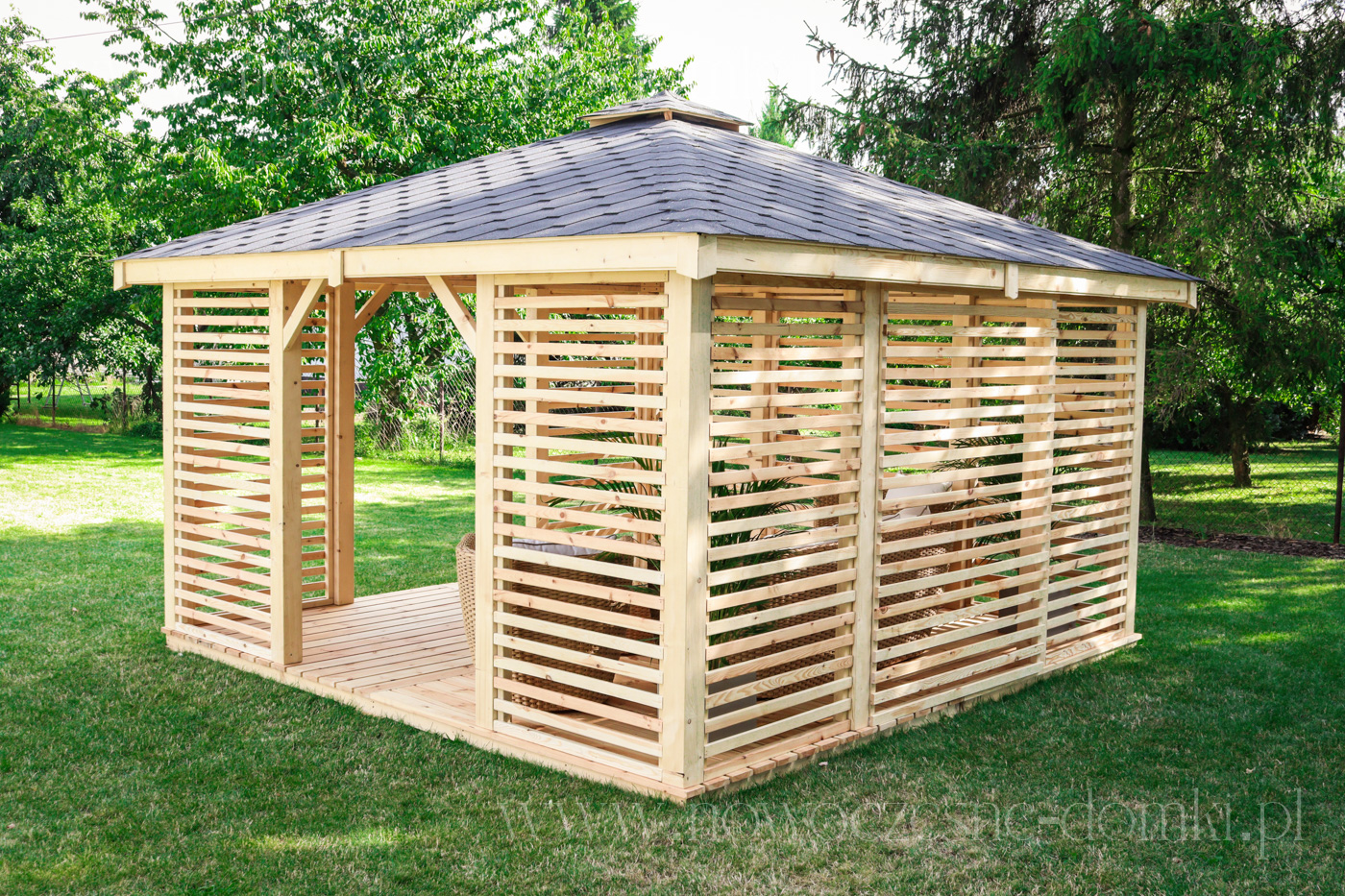 Altana Ogrodowa Milano Wariant 6 (300cm x 300cm) - Nowoczesne-Domki.pl